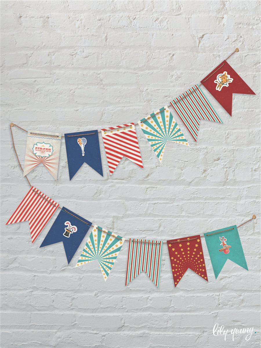 Circus Bunting | Birthday’s | Lily Young – Lily Young Designs