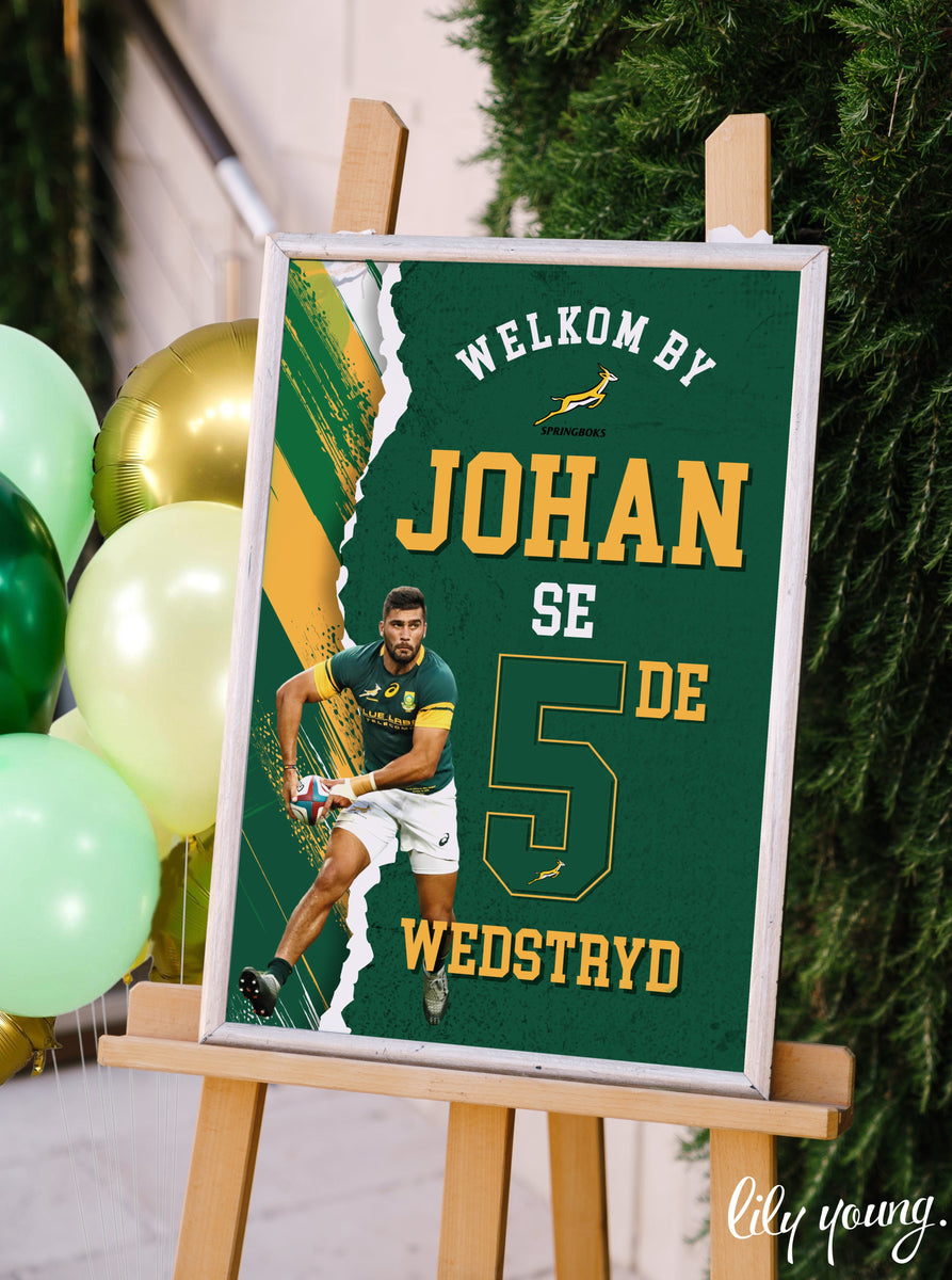 Springbok Rugby Welcome Sign | Birthday’s | Lily Young – Lily Young Designs