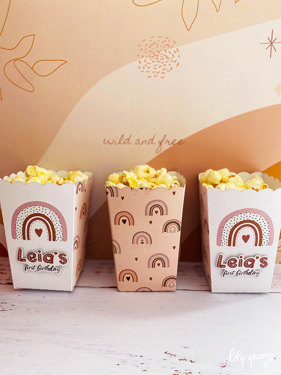 Boho Rainbow Popcorn boxes | Birthday’s | Lily Young – Lily Young Designs