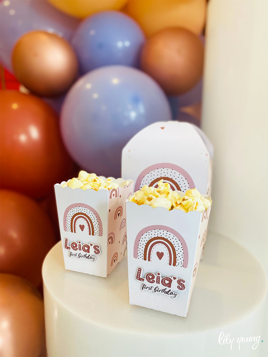 Boho Rainbow Popcorn boxes | Birthday’s | Lily Young – Lily Young Designs