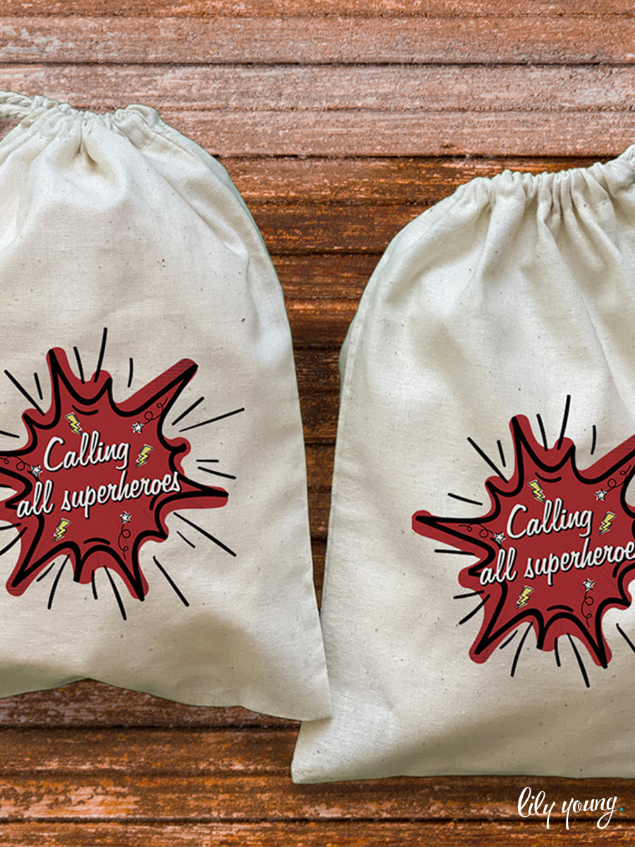 Superhero Draw string Bags - Pack of 12 – Lily Young Designs