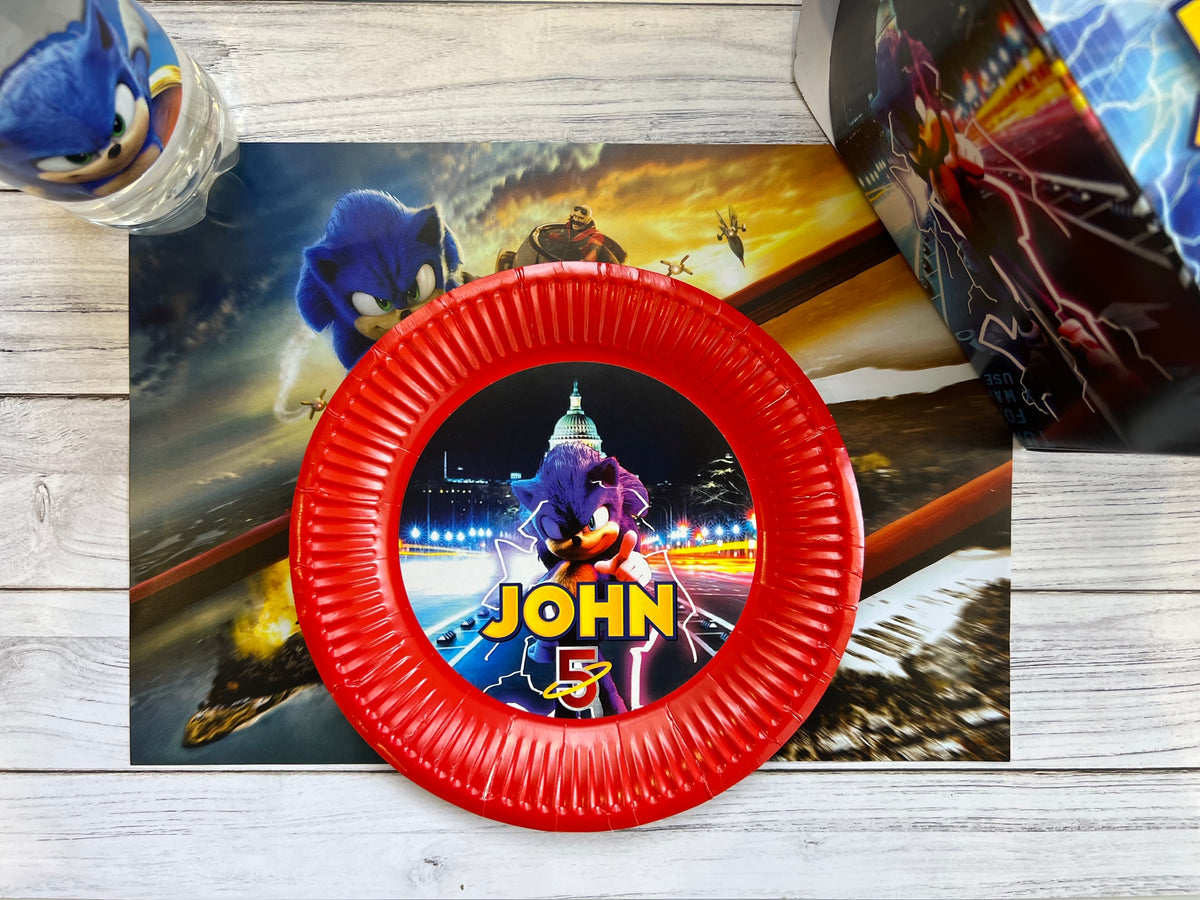 Sonic Paper Plates with sticker - Pack of 12 – Lily Young Designs