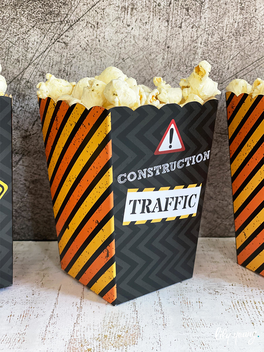 Construction Popcorn boxes | Birthday’s | Lily Young – Lily Young Designs