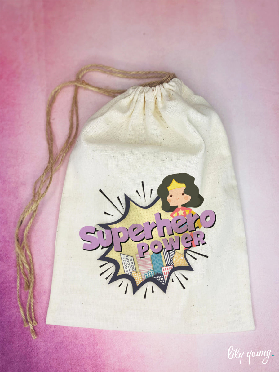 Superhero Girl Draw string Bags - Pack of 12 – Lily Young Designs