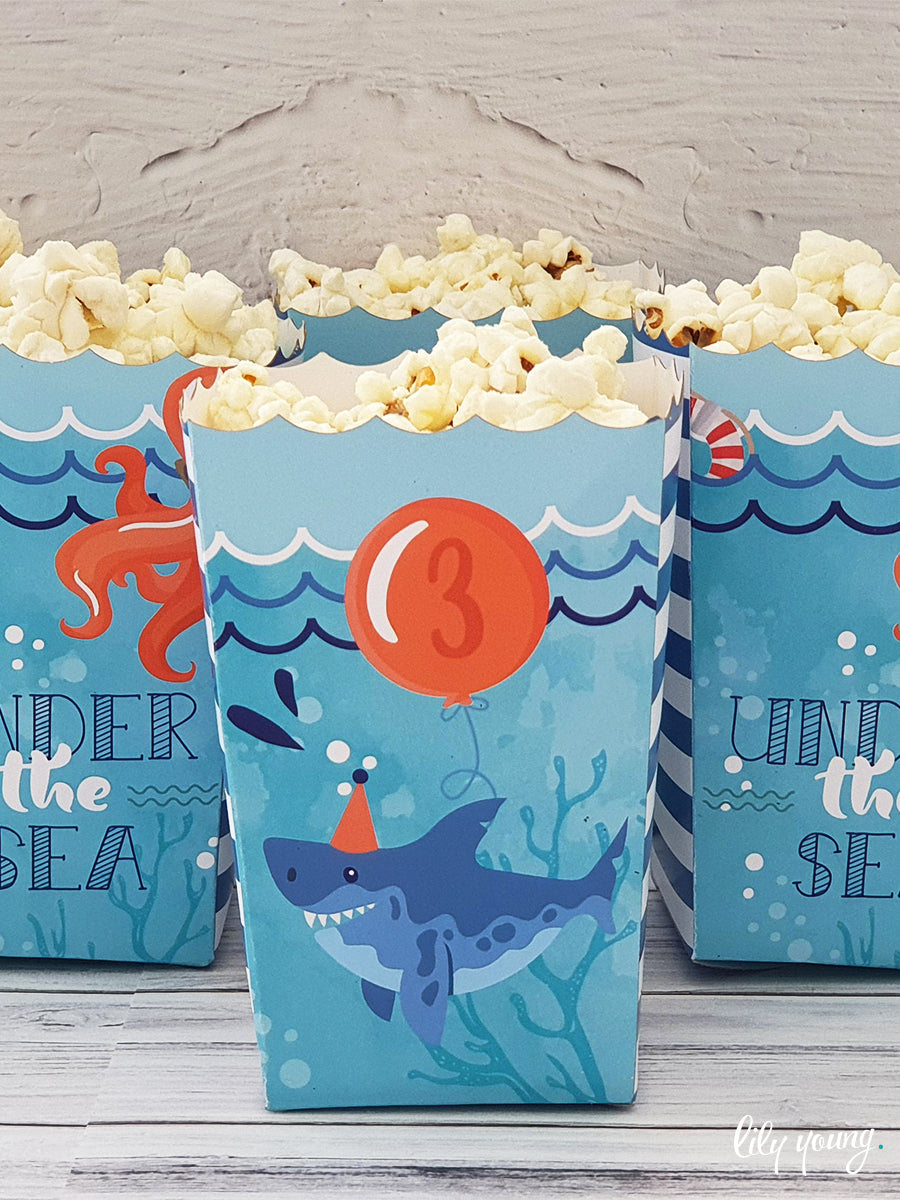 Under the sea Popcorn boxes - Pack of 12 – Lily Young Designs